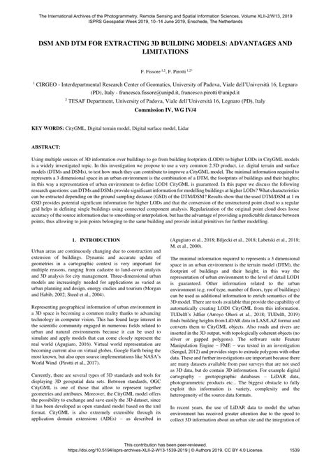 pdf dsm and dtm for extracting 3d building models advantages and
