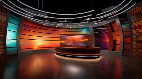 Tv 뉴스의 배경은 3d 가상 스튜디오 일러스트레이션을 보여줍니다 뉴스룸 텔레비전 스튜디오 Tv 스튜디오 배경 일러스트 및 사진 무료 다운로드 Pngtree