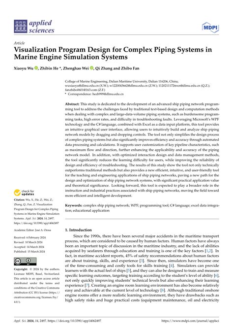 Pdf Visualization Program Design For Complex Piping Systems In Marine Engine Simulation Systems