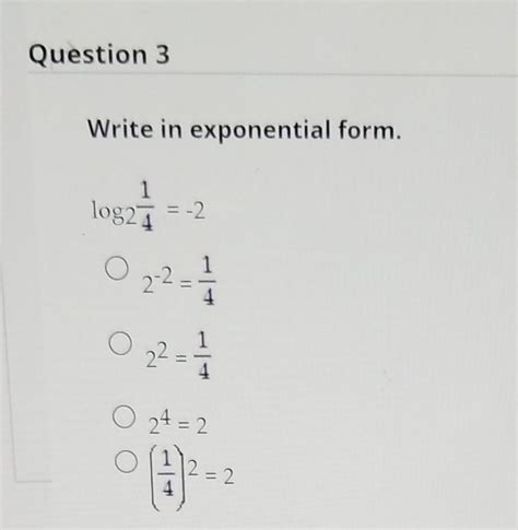 Solved Write In Exponential Form