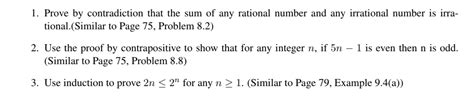 Solved Prove By Contradiction That The Sum Of Any Chegg Com