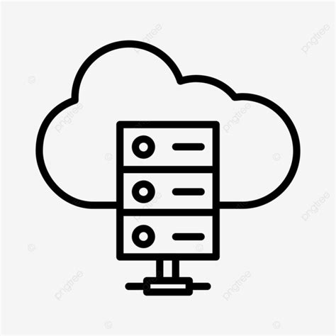 Hosting Line Icon Vector Cloud Hosting Server Png And Vector With