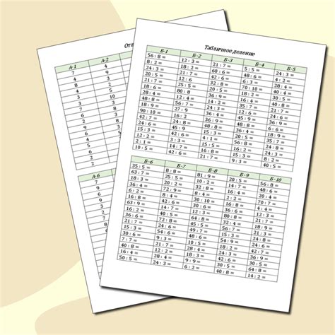 Тренажёр Табличное деление