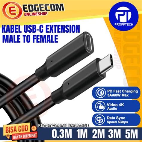 Jual Profftech Kabel Usb Extension Type C Male To Female Fast Charging Cm Jakarta