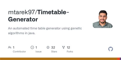 Github Mtarek97timetable Generator An Automated Time Table Generator Using Genetic