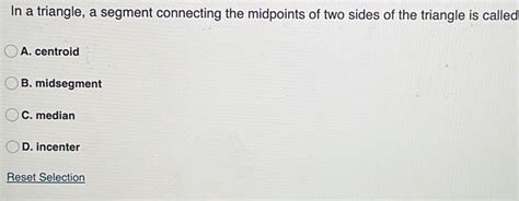 In A Triangle A Segment Connecting The Midpoints Of Two Sides Of The