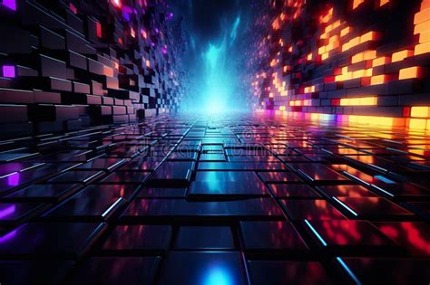 Data Binary Flow Rolling On Futuristic Technology Background Stock