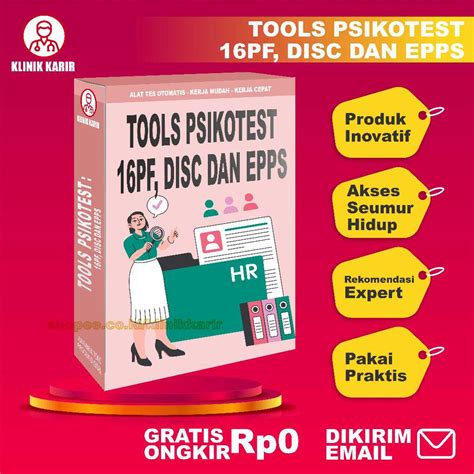 Jual Tools Psikotes Alat Tes Rekrutmen 16pf Disc And Epps Pengukur