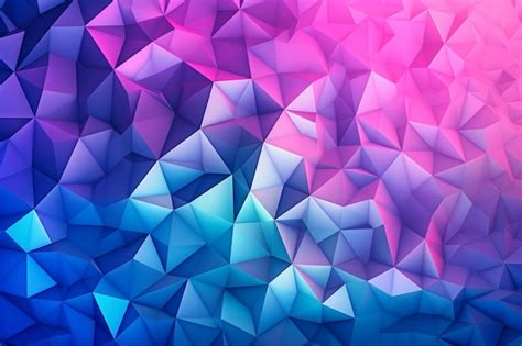Premium Ai Image Purple And Blue Abstract Geometric Background In Triangular Shape Blue Pink