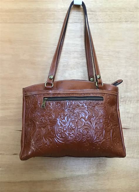 Patricia Nash Tooled Genuine Leather Tote Handbag Vg Excellent Etsy