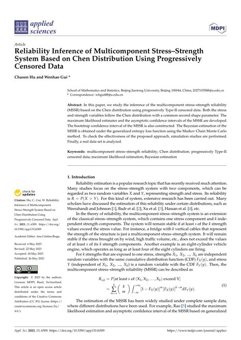 Pdf Reliability Inference Of Multicomponent Stressstrength System