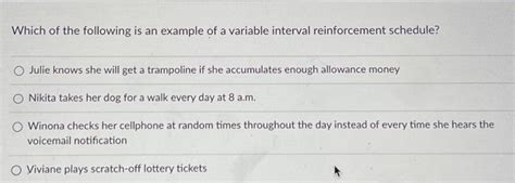 Solved Which Of The Following Is An Example Of A Variable