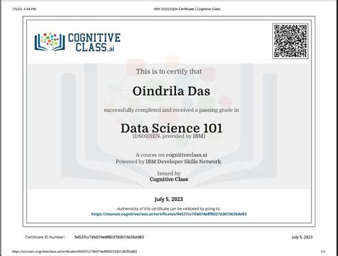 Another Ibm Certificate Oindrila Das