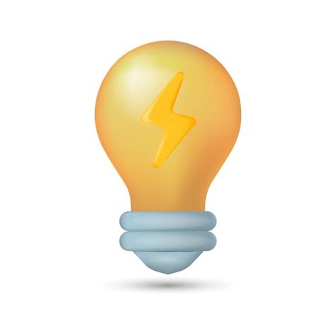 Premium Vector Yellow Light Bulb Lightningvector Illustration