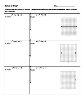 Solve Graph Quadratic Equations By Danielle Lee TpT