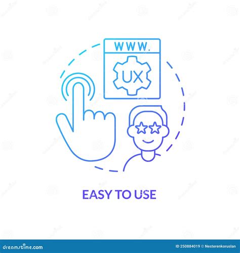 Easy To Use Blue Gradient Concept Icon Stock Vector Illustration Of Abstract Outline 250884019