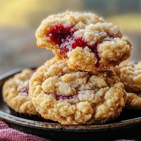 Buttery Raspberry Crumble Cookies