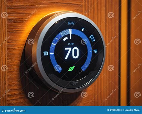Smart Climate Control Energy Saving Thermostat For Modern Homes AI Generated Stock Illustration