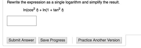 Solved Rewrite The Expression As A Single Logarithm And Chegg