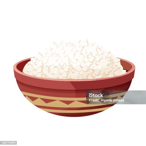 흰색 배경에 고립 된 만화 스타일의 그릇에 코티지 치즈 유제품 농장 자연 성분 영양 식품 벡터 일러스트레이션 건강관리와 의술에 대한 스톡 벡터 아트 및 기타 이미지 Istock