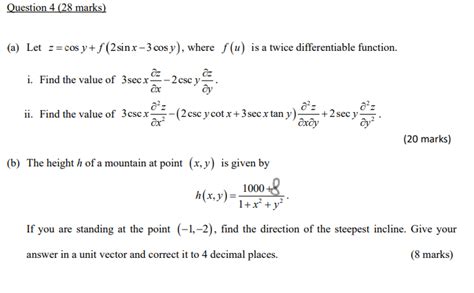 Solved A Let Z Cosy F Sinx Cosy Where F U Is A Twice Chegg Com