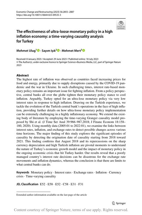 The Effectiveness Of Ultra Loose Monetary Policy In A High Inflation