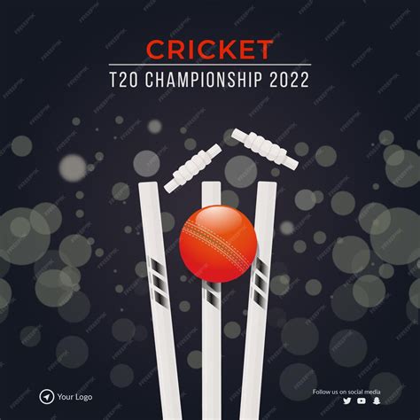 크리켓 T20 챔피언십 템플릿의 배너 디자인 프리미엄 벡터