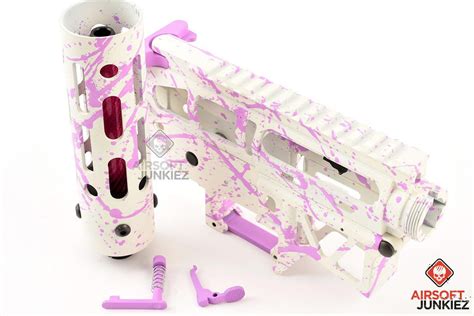 Mac Customs Hpa Cerkote M4 Receiver Kit White With Pink Splash