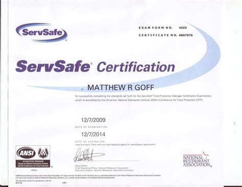 Servsafe Certificate Template Printable Calendars At A Glance
