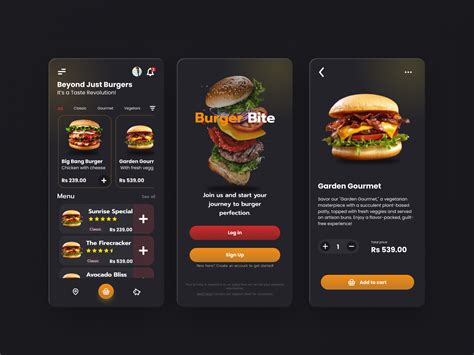 burger app concept ui figma