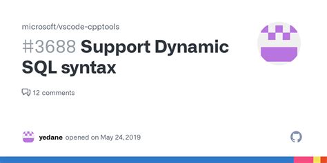 support dynamic sql syntax · issue 3688 · microsoft vscode cpptools