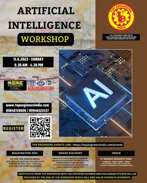 Artificial Intelligence Workshop 2023 Top Engineers Workshop Chennai