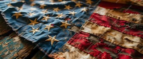 Premium Photo Us American Flag On Worn White Hd Background Wallpaper