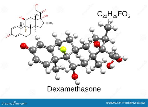 Dexamethasone Chemical Structure Skeletal And Structural Formula Cartoon Vector