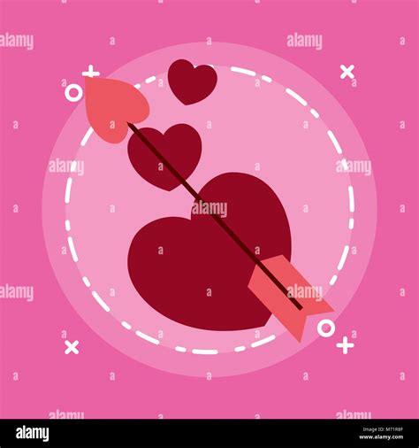 Arrowed Hearts Icon Over Pink Background Colorful Design Vector Illustration Stock Vector Image