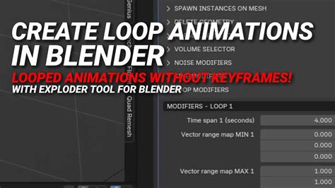 Blender Looping Animations Tutorial No Keyframes Exploder Tool B3d Blendertutorial