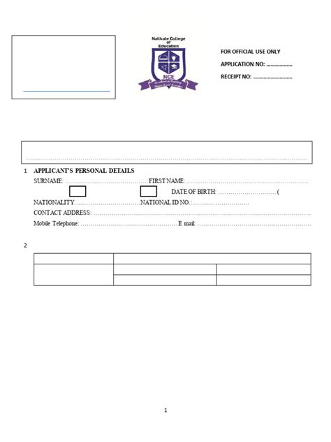 Nalikule Mature Entry Application Form Pdf