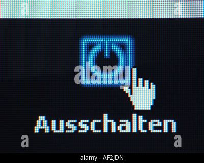 Computer Program Display To Turn Off Computer Stock Photo Alamy
