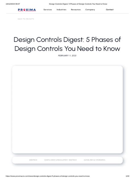 Design Controls Digest 5 Phases Of Design Controls You Need To Know