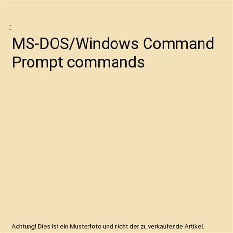 Ms Doswindows Command Prompt Commands Eur 4336 Picclick Fr