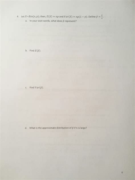 Solved Let X Bin N P Then E X Np And Chegg Com