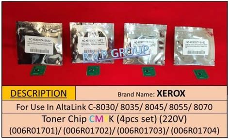 XEROX Altalink C Toner Chip CMYK Pc Set V At Piece Drum