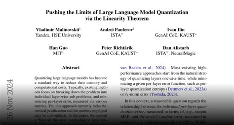 Paper Page Pushing The Limits Of Large Language Model Quantization