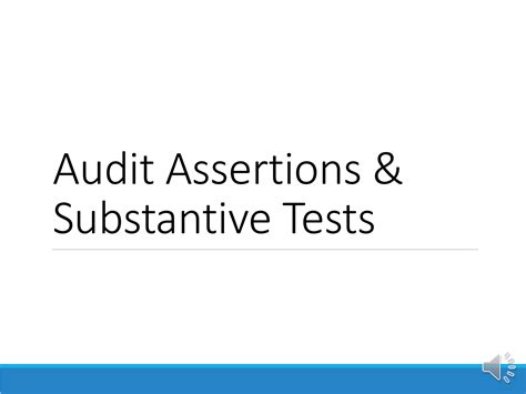 Audit Assertions And Substantive Tests Part 1