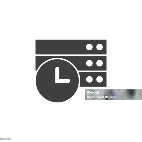 데이터베이스 서버 클럭 벡터 아이콘 모바일 개념 및 웹 앱 그림에 대한 데이터의 요소입니다 웹 사이트 디자인 및 개발을위한 얇은 줄 아이콘 벡터 아이콘 개념에 대한 스톡