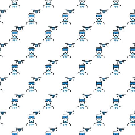 Premium Vector Man With Goggles And Fpv Drone Vector Colored Seamless Pattern