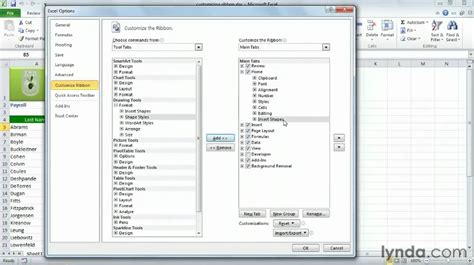 How To Customize The Ribbon Bar In Microsoft Excel 2010 Microsoft