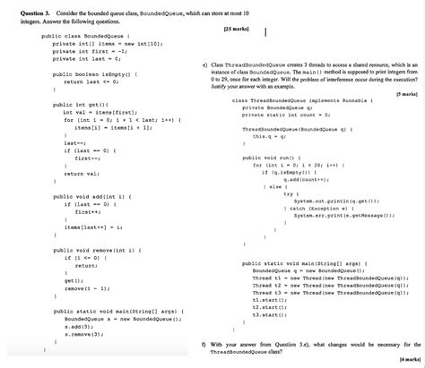 Solved Question 3 Consider The Bounded Queue Class