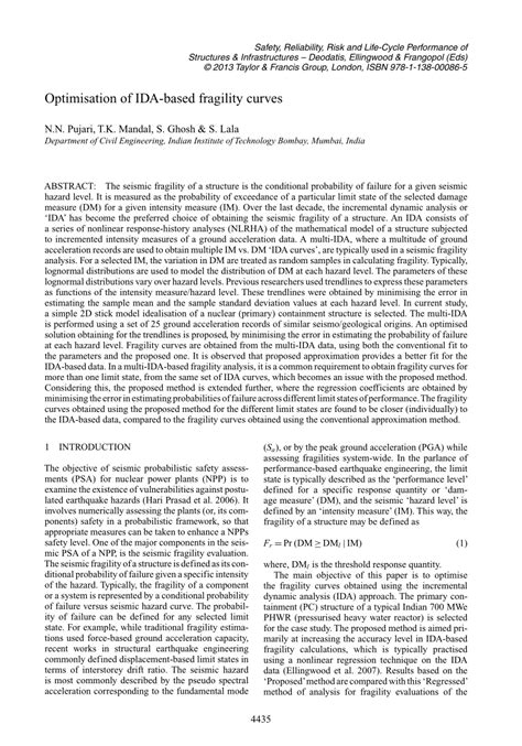 Pdf Optimisation Of Ida Based Fragility Curves