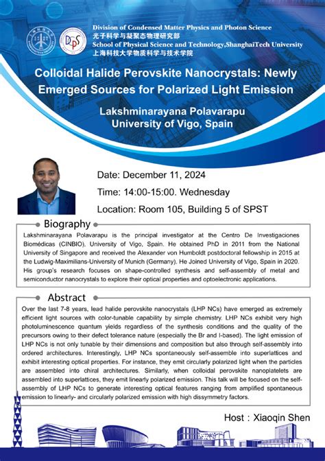 Spst Seminar Colloidal Halide Perovskite Nanocrystals Newly Emerged